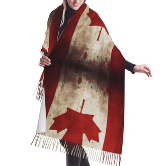 Generic Drapeau R&eacute;tro Du Canada Femme Ch&acirc;le &Eacute;pais Scarf Chaud Etole Pour Hiver Automne Cadeau Soir&eacute;e