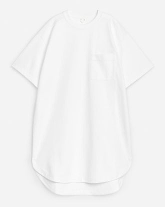 Arket T-Shirt-Kleid Aus Baumwolle -Wei&szlig;