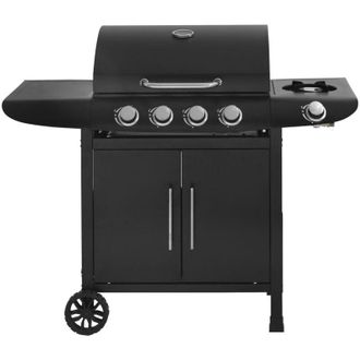 Habitat et Jardin Barbecue gaz Feria 5 - 5 br&ucirc;leurs dont 1 lat&eacute;ral - 14,5 kw - Noir