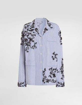 Dolce & Gabbana Cotton Vanity Shirt With Flowers Embroidery - Frau Blusen Und Tops Mehrfarbig 38