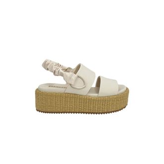 Blauer Cremefarbene Opal Sandale mit Elastischem Fersenriemen - - Shoes - Damen - Beige - 41 EU