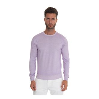 Hindustrie Kaschmir-Mix Slim Fit Pullover - - Knitwear - Herren - Lila - 3XL