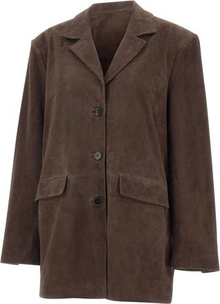 Rotate Rotate Birger Christensen, Femme, Vestes, Brun, Taille: 34 FR Blazer oversize en daim