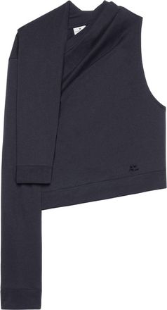 Courr&egrave;ges Asymmetrisches Sweatshirt - Schwarz