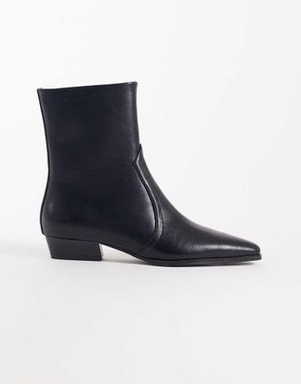 Asos Ansel - Bottines pointues plates - Noir
