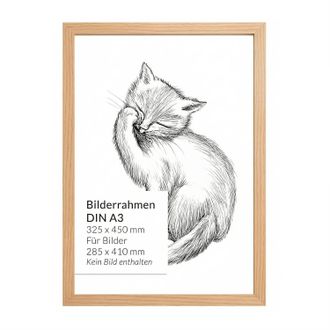 Licht-Erlebnisse Bilderrahmen DIN A3 45x32,5 cm Holz Kunststoff bruchsicher Wand Rahmen Fotorahmen f&uuml;r Bilder Poster Holzrahmen