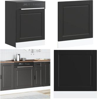 vidaXL Geschirrspülerblende Porto Schwarz 60x1,5x67 cm Holzwerkstoff - Vidaxl