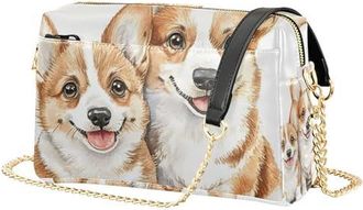 Mnsruu Sacs à bandoulière pour femme, sac à main en cuir aquarelle pour chiens