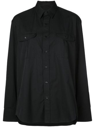 Wardrobe.NYC Klassisches Popeline-Hemd - Schwarz