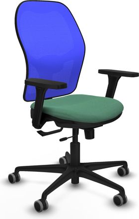 Piqueras y Crespo Schreibtischstuhl f&uuml;r Telearbeit mit 3D-Armen, h&ouml;henverstellbare Lendenwirbelst&uuml;tze, ausgestattet mit Syncro/Traslack und injiziertem Schaumstoff, Bla