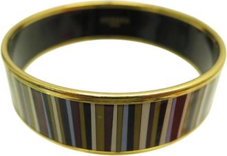 Herm&egrave;s Armband - HERMES ARMBAND MIT STREIFEN AUS EMAILLE & 18K GOLD - Gr. ONESIZE - in Mehrfarbig - f&uuml;r Damen