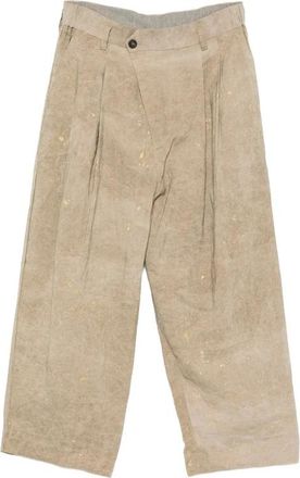 Ziggy Chen Homme, Pantalons, Vert, Taille: L Pleated Pantalons