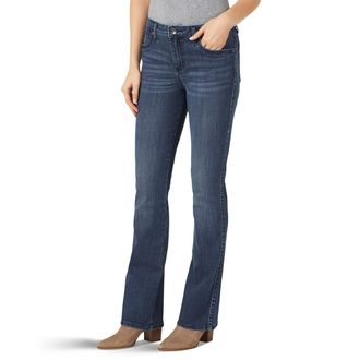 Wrangler Damen Aura Instantly Slimming Mid Rise Boot Cut Jeans, Helen, 46 Kurze Schlauch