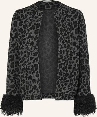 Lilienfels Lilienfels Strickjacke Mit Kunstfell grau