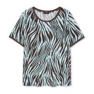 Fiorella Rubino Zebra-Print T-Shirt - - Tops - Damen - Mehrfarbig - S