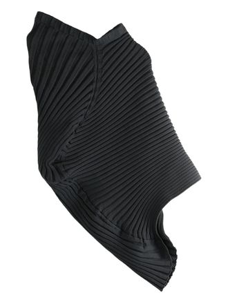 Issey Miyake pleated asymmetric skirt - Noir