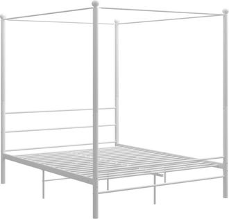 vidaXL Himmelbett Wei&szlig; Metall 160x200 cm Vidaxl