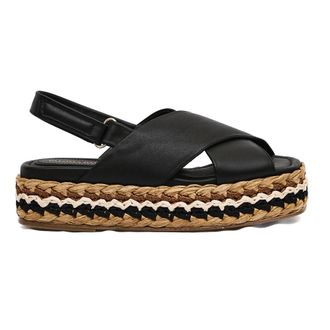 Paloma Barceló Femme, Chaussures, Noir, Taille: 38 EU Sandales compensées tissées noires