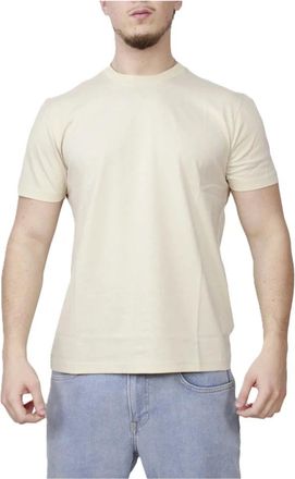 Colmar Homme, Tops, Beige, Taille: 2XL T-shirt en coton &agrave; col rond