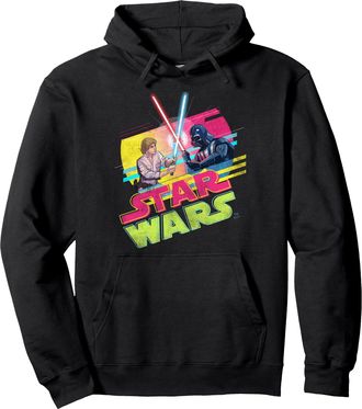 Star Wars Luke Skywalker vs Darth Vader Duel Retro 1980 Vibe Pullover Hoodie