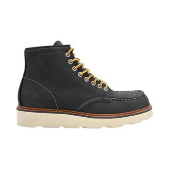 Docksteps Schwarze Leder Mitte Herren Stiefel - - Shoes - Herren - Schwarzk - 40 EU