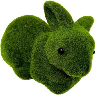 Generic Grüne Hasen -Osterskulptur - Hasendekor, Frühlingskaninchenskulptur | Künstlich grünes Kaninchen, Ostertisch Herzstück, Moosstatue im Freien, dekorati