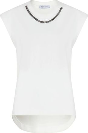 Gloria Coelho chain-detail T-shirt - Wei&szlig;