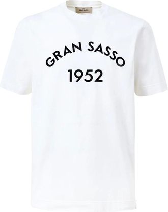 Gran Sasso Homme, Tops, Blanc, Taille: L Logo T-Shirt