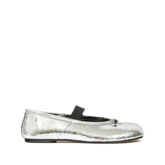 Maison Margiela Silberne Elastische Riemen Tabi Slip-On Schuhe - - Shoes - Damen - Grau - 37 EU