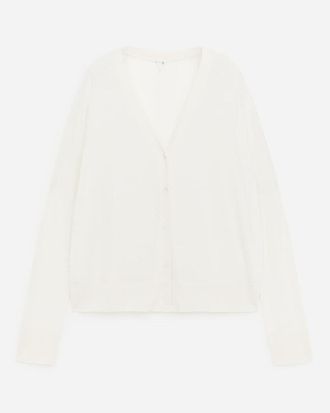 Arket Strickjacke Aus Wolle Und Lyocell -Wei&szlig;