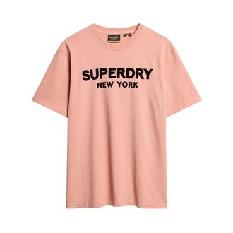 Superdry Braunes Baumwoll-Sport-T-Shirt Loose Fit - - Tops - Herren - Braun - XL