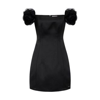 Elisabetta Franchi Femme, Robes, Noir, Taille: 36 FR Mini-robe noire &agrave; fleurs
