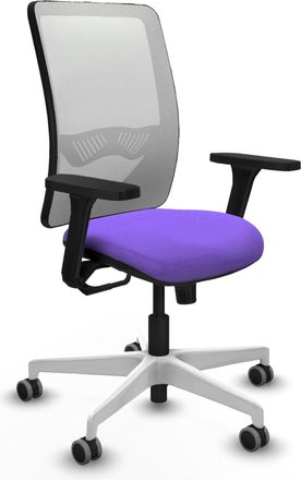 Piqueras y Crespo Lordosenst&uuml;tze Zulema mit 3D-Armlehnen, ausgestattet mit 3-fach verstellbarem Sinkro-Schaumstoff, mit Rollen von 65 mm, Parkett, Wei&szlig;/Lila