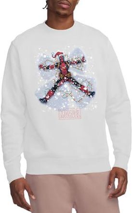 Deadpool Marvel Christmas Snow Angel Unisex Sweatshirt, White Maillot de surv&ecirc;tement, Blanc, XXL Mixte