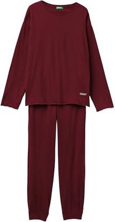 Benetton Pig(Maglia+Pant) 35vb3p048 Ensemble de Pijama, Rouge, L Femmes