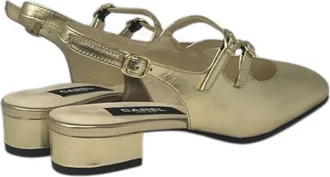 Carel Mary Jane Buckle Slingback Flat - Gold