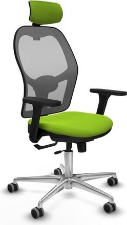 Piqueras y Crespo Ergonomischer PC-Stuhl mit 3D-Armen, h&ouml;henverstellbare Lendenwirbelst&uuml;tze und h&ouml;henverstellbares Kopfteil, Neigung und Neigung, ausgestattet mit Syncr