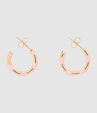 Aur&eacute;lie Bidermann Boucles doreilles Pm Positano Paille Baby Pink