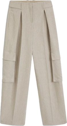 HUGO BOSS Femme, Pantalons, Beige, Taille: 34 FR Wide Pantalons