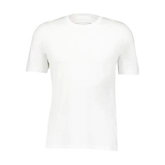 Majestic Filatures Homme, Tops, Blanc, Taille: XL T-shirt Blanc en Lyocell et Coton
