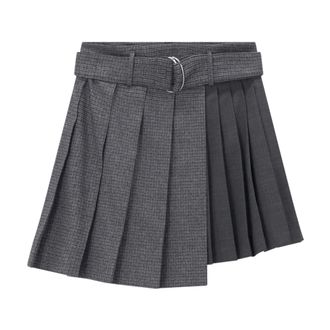 Msgm Msgm, Femme, Jupes, Gris, Taille: 38 FR Asymmetric Pleated Skirt
