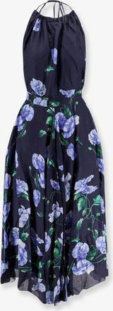 Lavi Womens Dress Plumeria Ramie Blue