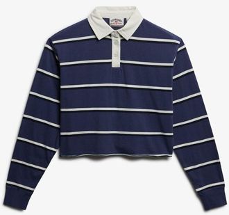 Superdry Haut de rugby &agrave; rayures raccourci Athletic Essentials