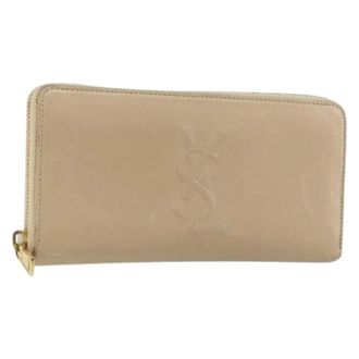 Saint Laurent Portefeuille en cuir Pre-owned - Femme - Pre-owned - Beige - Taille: ONE Size
