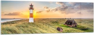 Arttor Panorama Bilder auf Glas 160x50cm Glasbild Leuchtturm Meer Groß XXL Wanddeko Bild im Glas Schlafzimmer Küche Wandbilder Dekoration Wohnzimmer Modern W