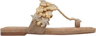 Alma En Pena Alma EN Pena, Femme, Chaussures, Beige, Taille: 42 EU Flat Sandal With Beads