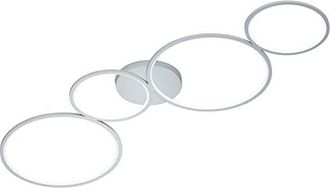 Trio Leuchten LED Deckenleuchte Rondo 622610489, Metall silberfarbig, inklusiv 37 Watt LED, Switch Dimmer