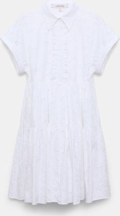 Dorothee Schumacher Kurzes Kleid aus Broderie Anglaise mit Rüschen-Details