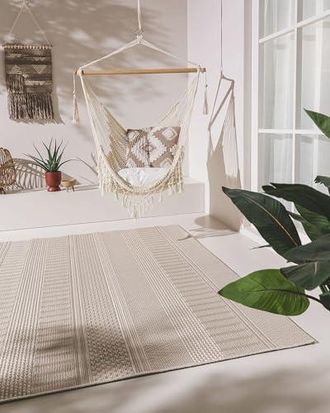 benuta In- & Outdoor Teppich Naoto Beige 120x170 cm | Pflegeleichter Teppich geeignet für Innen- und Außenbreich, Balkon und Terrasse