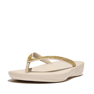 FitFlop Damen Iqushion Sparkle Flip-Flop, Stone Beige, 38 EU